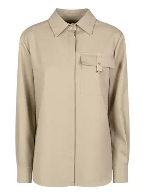 Herno Classic Collar Flap Pocket Shirt - Nude