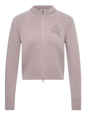 Moncler MONCLER Wool And Cashmere Zip-Up Cardigan Lilac