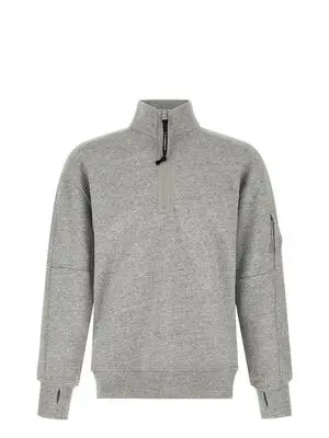 C.P. COMPANY Half-zip Sweatshirt With Signature Detailing - Grey