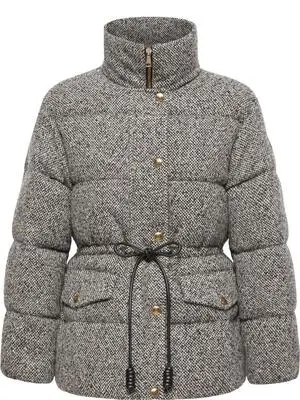 Moncler MONCLER Diaphanes Hooded Short Down Jacket Dark Gray