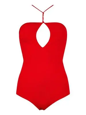 Bottega Veneta Halter Neck Bodysuit - Red