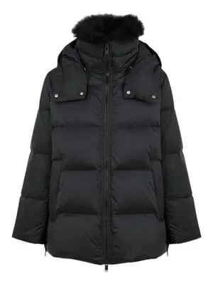 YVES SALOMON Yves Salomon Hooded Quilted Down Jacket