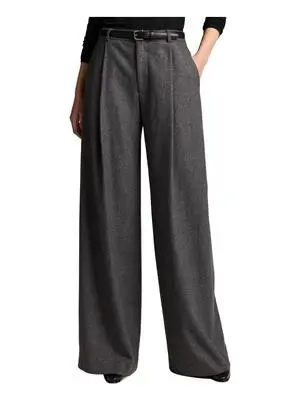 Vince Vince Camille Wide-Leg Flannel Trousers Grey