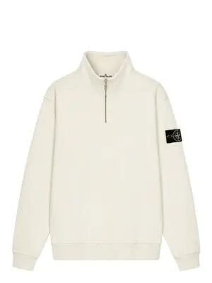 Stone Island Quarter-zip Funnel Neck Sweatshirt - Ivory