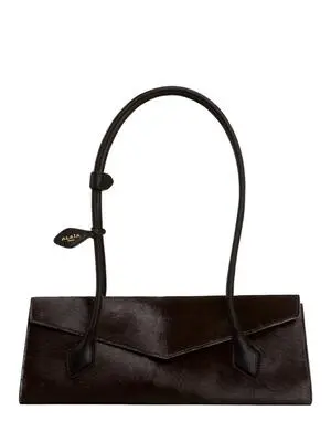 Alaïa Alaia Le Teckel Flap Medium Bag In Haircalf Chocolate