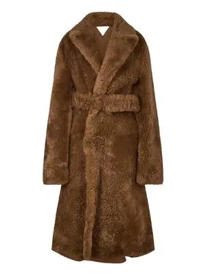 Bottega Veneta Bottega Veneta Textured Teddy Coat Brown