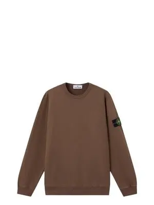 Stone Island Stone Island Crewneck Sweatshirt With Ribbed Inserts Umber