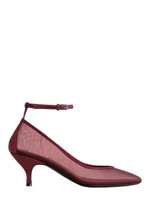 Alaïa Strappy Mesh Pumps - Bordeaux Red