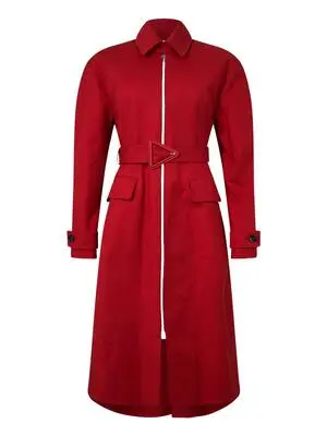 Bottega Veneta Tailored Overcoat With Belt - Red