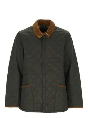 Barbour Quilted Jacket With Corduroy Collar - Black