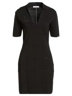 Max Mara Bodycon Knit Dress With V-neck And Cutout Details - Black