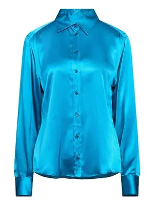 Dolce & Gabbana Solid Color Satin Shirt - Blue