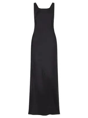 Le Kasha Open-back Silk-satin Maxi Dress - Black