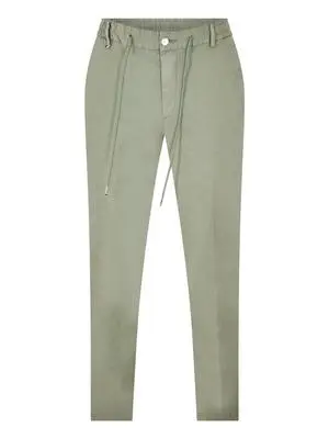 Hugo Boss Sagegreen Drawstring Blend Casual Trousers - Gray
