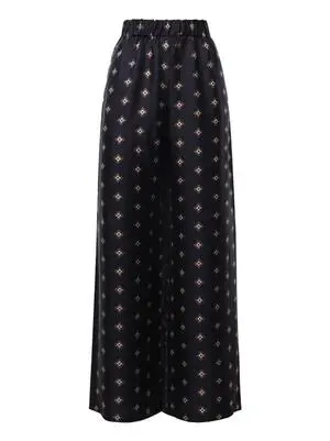 Max Mara Elastic Waist Printed Wide-leg Pants - No