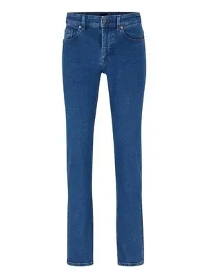 Hugo Boss Dark Raw Straight Leg Jeans - Blue