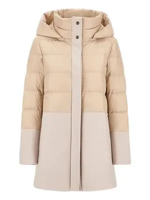 Herno Herno Color-Block Down Jacket With Hood Beige