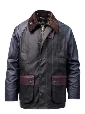 Barbour Patchwork Corduroy Collar Waxed Jacket - Black