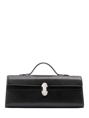Savette Slim Pochette Leather Clutch - Black