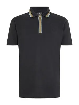 Paul Smith Zip Neck Polo Shirt - Black
