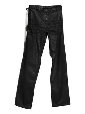 Gucci Coated Cotton Twill Denim Pants With Web - Black