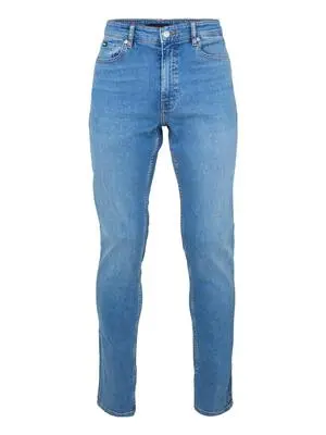 Hugo Boss Slim Fit Jeans With Button Fly And Natural Fade - Blue