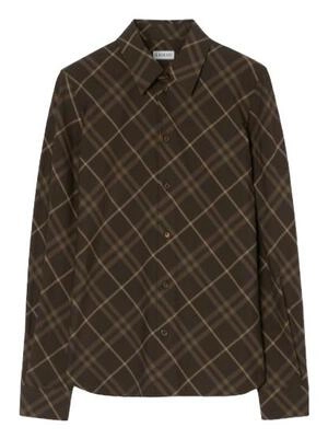 Burberry Slim Fit Check Cotton Shirt - Tan