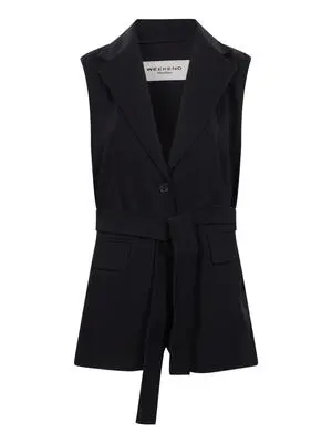 Max Mara Milano-knit Jersey Gilet - Black