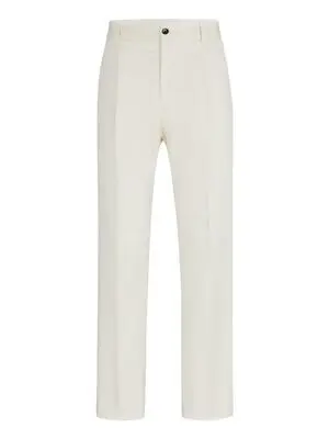 Hugo Boss Pleated Straight-leg Trousers - White