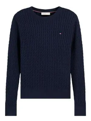 TOMMY HILFIGER Tommy Hilfiger Solid Color Cable Knit Sweater