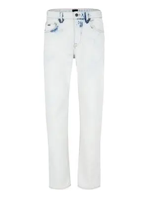 Hugo Boss Bleached Vintage Straight Leg Jeans - Blue