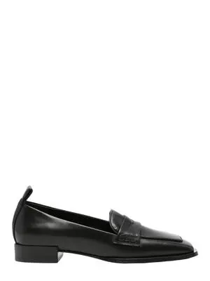 AeydĒ Square-toe Leather Loafers - Black