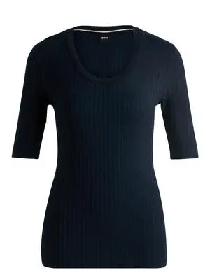 Hugo Boss Ribknit Top - Blue