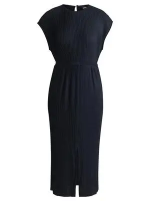 Hugo Boss Ribbed Midi Dress - Blue