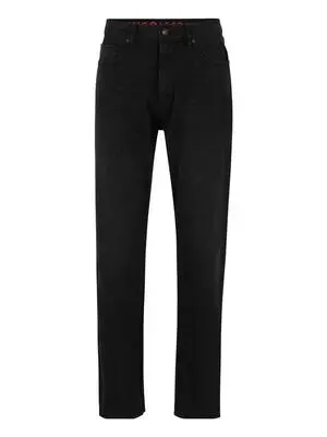 Hugo Boss HUGO BOSS Blackwash Straight Leg Jeans Black