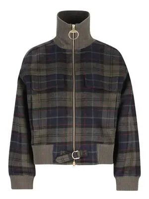 BARBOUR Barbour Plaid Cropped Zip-Up Jacket