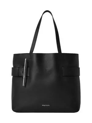 Alexander McQueen Alexander McQueen Black Leather Tote Bag Black