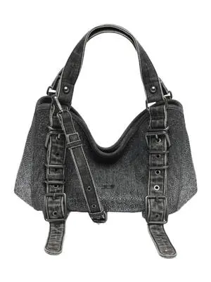 DIESEL® D-one Small Crystal Solarised Denim Top Handle Bag - Black