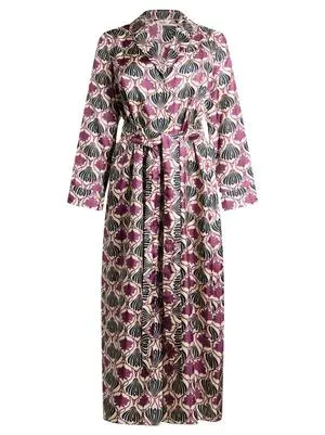 Max Mara Printed Silk Shirt Dress - Ivory