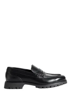 Gucci Loafer With Lug Sole And Web Detail - Black