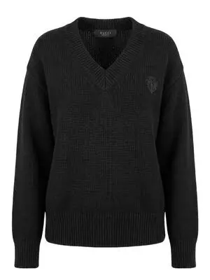 Gucci GUCCI Long-Sleeved Knitted Sweater Black