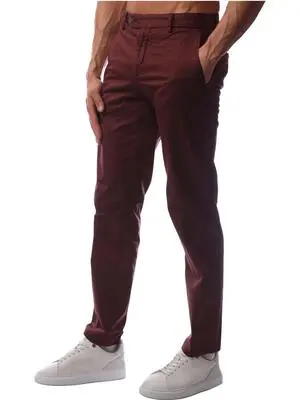 Hugo Boss Burgundy Chino Trousers Red
