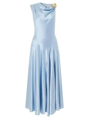 Aje Siren Embellished Satin Maxi Dress - Blue