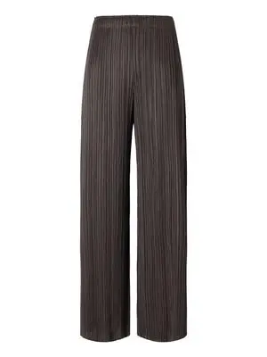 Issey Miyake Plissé Wide-leg Pants - Charcoal
