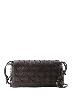 Bottega Veneta BOTTEGA VENETA Notturno Intrecciato Leather Shoulder Bag Brown