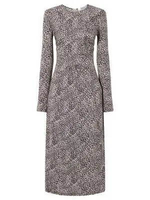 Sea Charlièze Leopard-print Stretch-jersey Midi Dress - Multi
