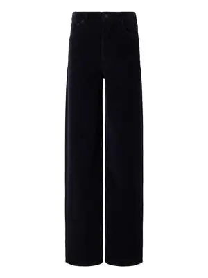 AGOLDE Ren Cotton-corduroy High-waist Wide-leg Pants - Blue