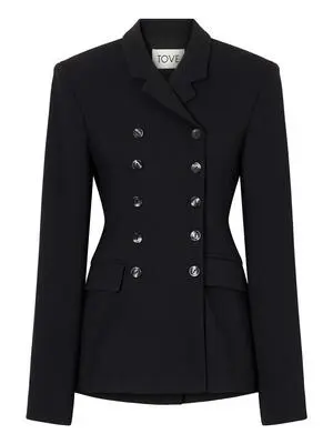 Tove Double-breasted Crepe Blazer - Black
