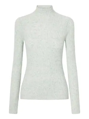 Auralee Ribbed Cashmere Turtleneck Sweater - Mint