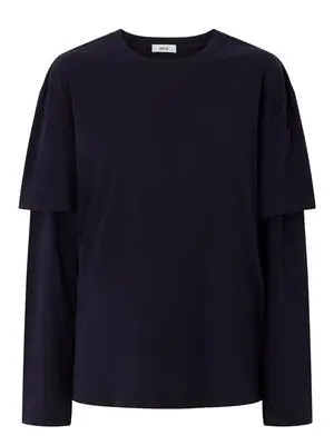 AGOLDE Lois Layered Organic Cotton T-shirt - Blue
